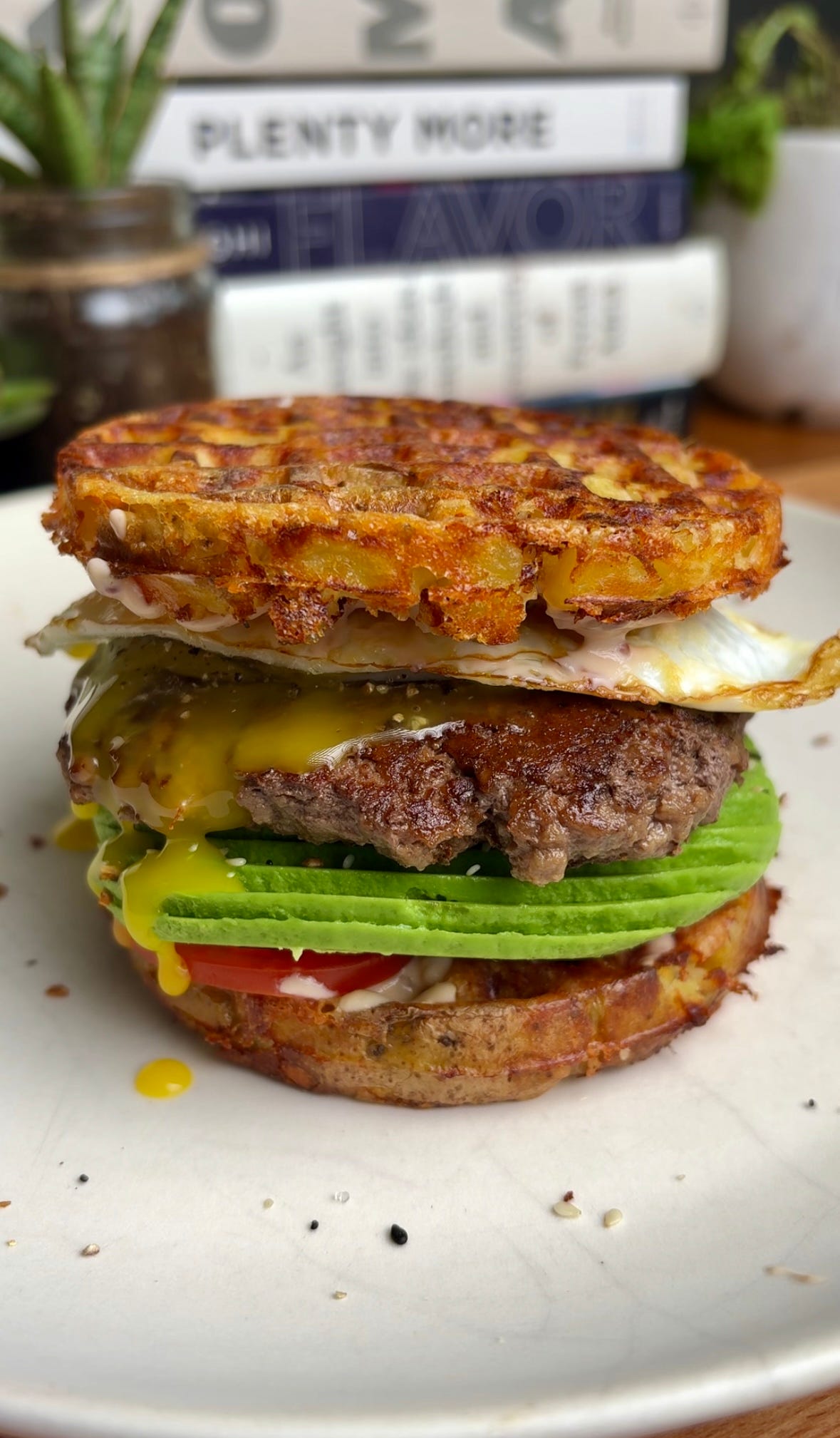 Potato Waffle Breakfast Burger - by Chef Josh Gale
