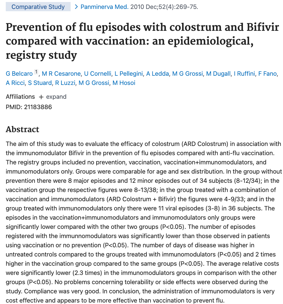 Study Finds Bovine Colostrum 3× More Effective Than Flu Vaccination in ...