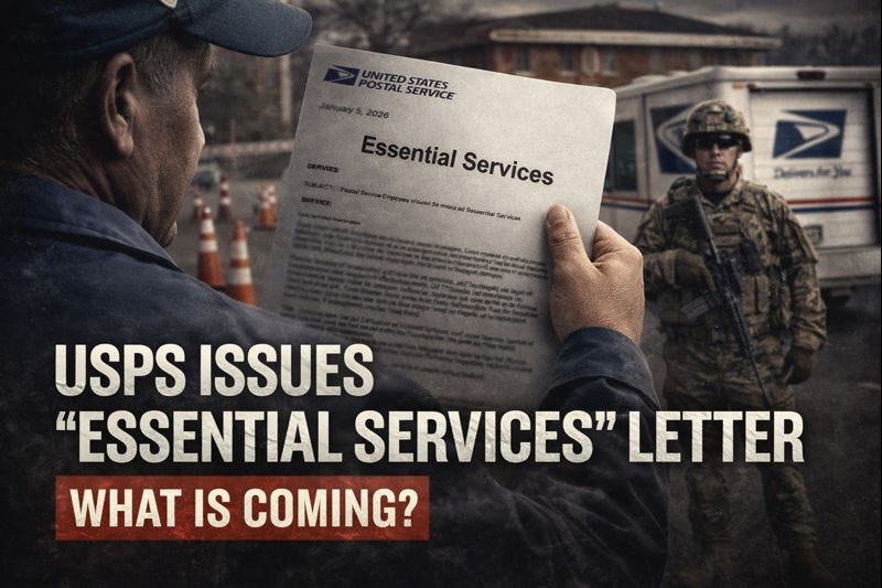 AFG Intel Wire - USPS Essential Service Letter REISSUED