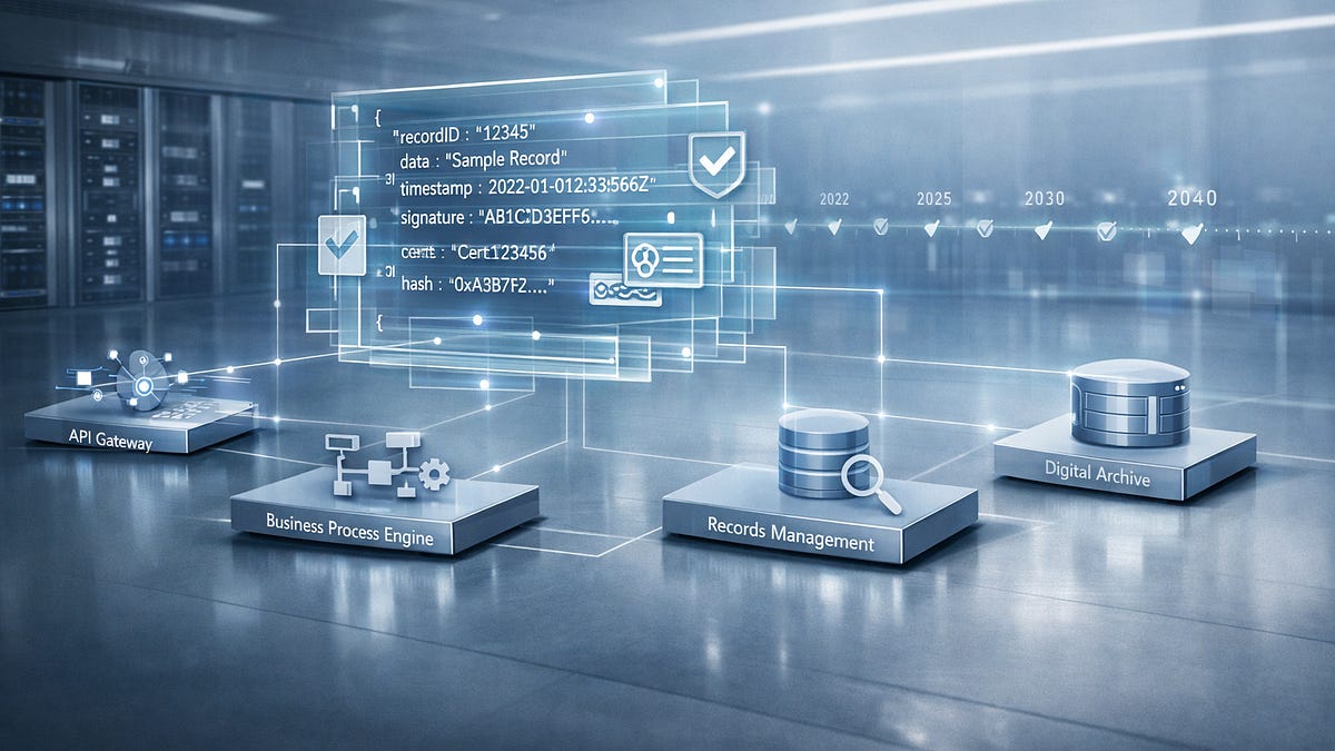 JSON, Long-Term Signatures, and Records Management by Design