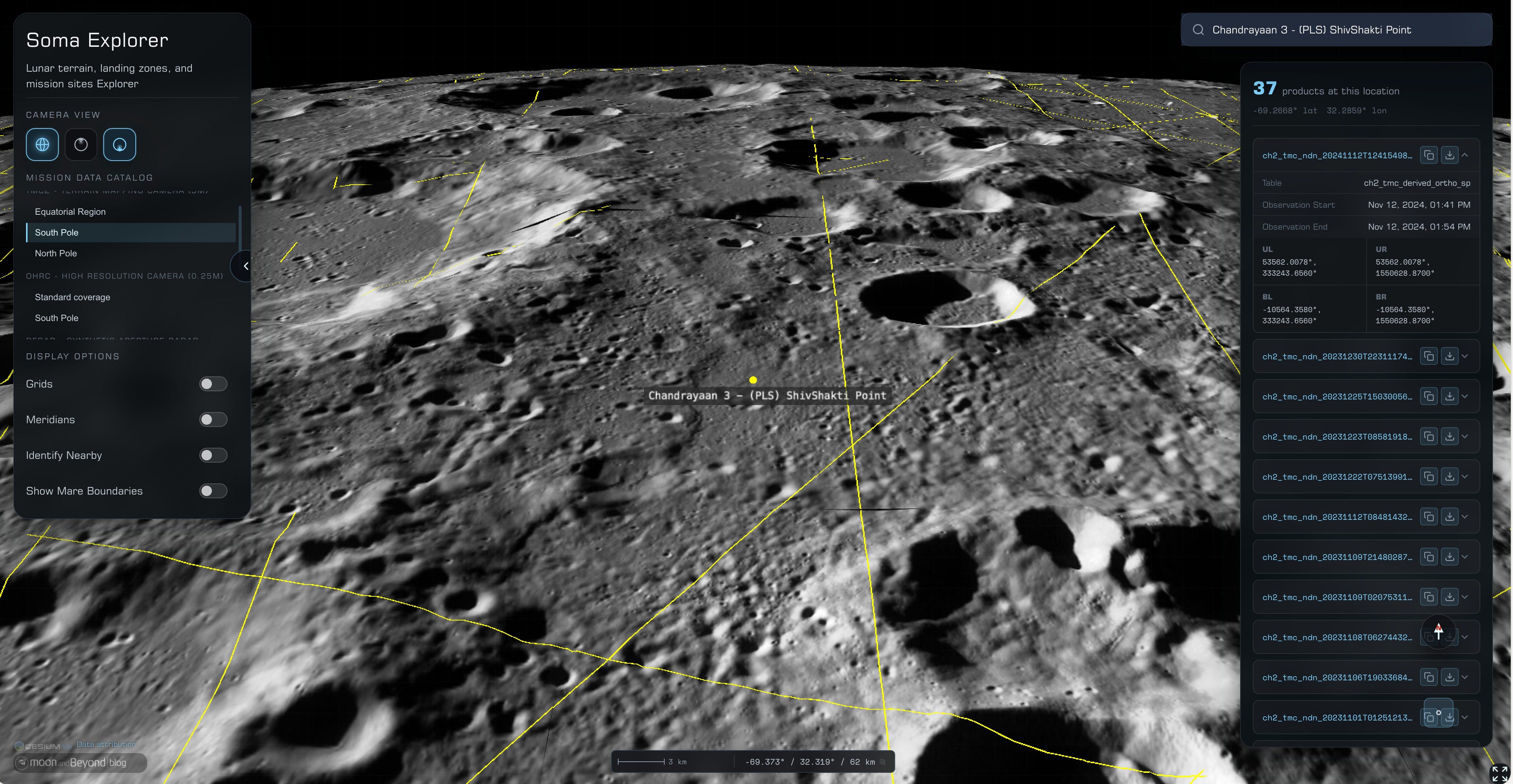 30cm Lunar Terrain Map from Chandrayaan-2 OHRC