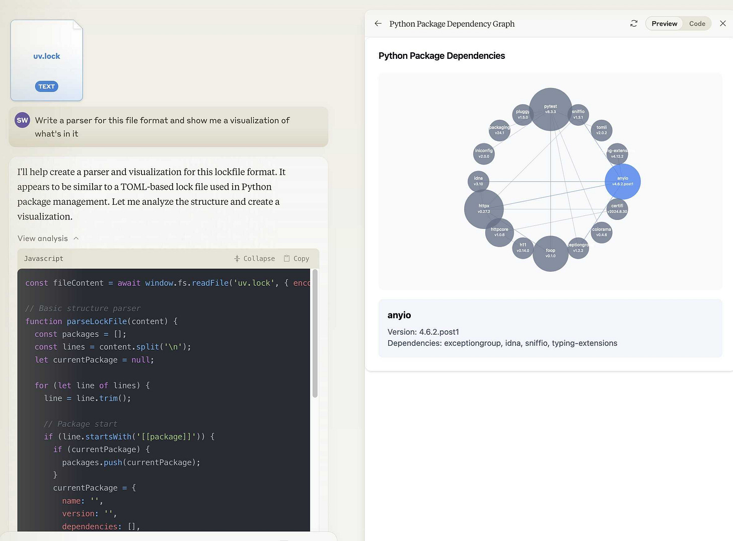 The new Claude analysis JavaScript code execution tool