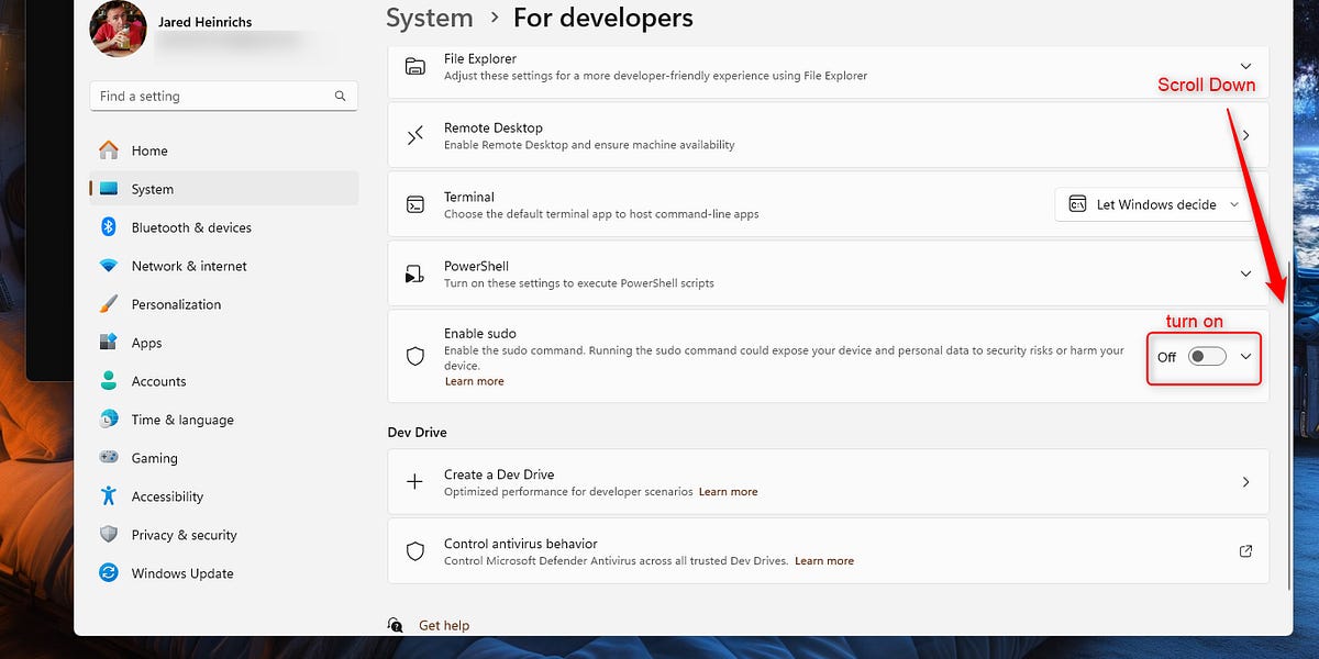 How To - Enable and Run Sudo On Windows