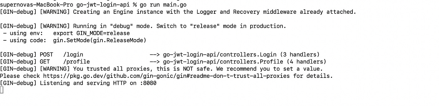 Building a Login Authentication API using Go Gin and JWT