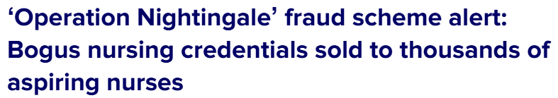 OPERATION NIGHTINGALE FRAUD SCHEME ALERT: The Diploma Mill Filling ...