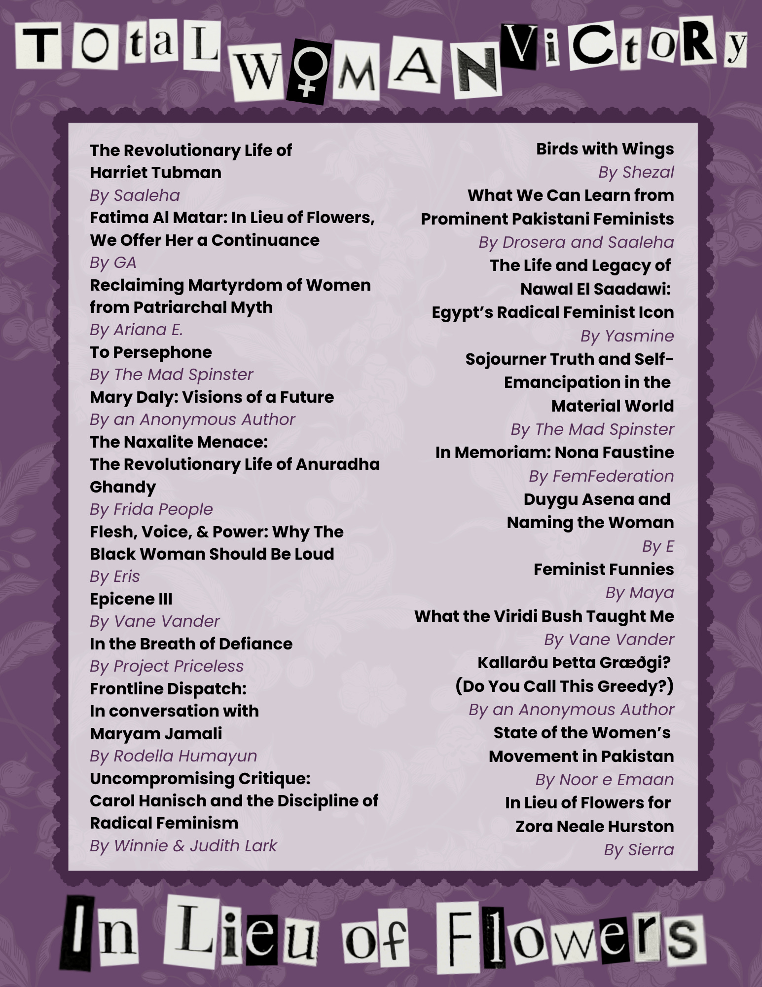 Total Woman Victory Issue 4: "In Lieu of Flowers" is OUT NOW!