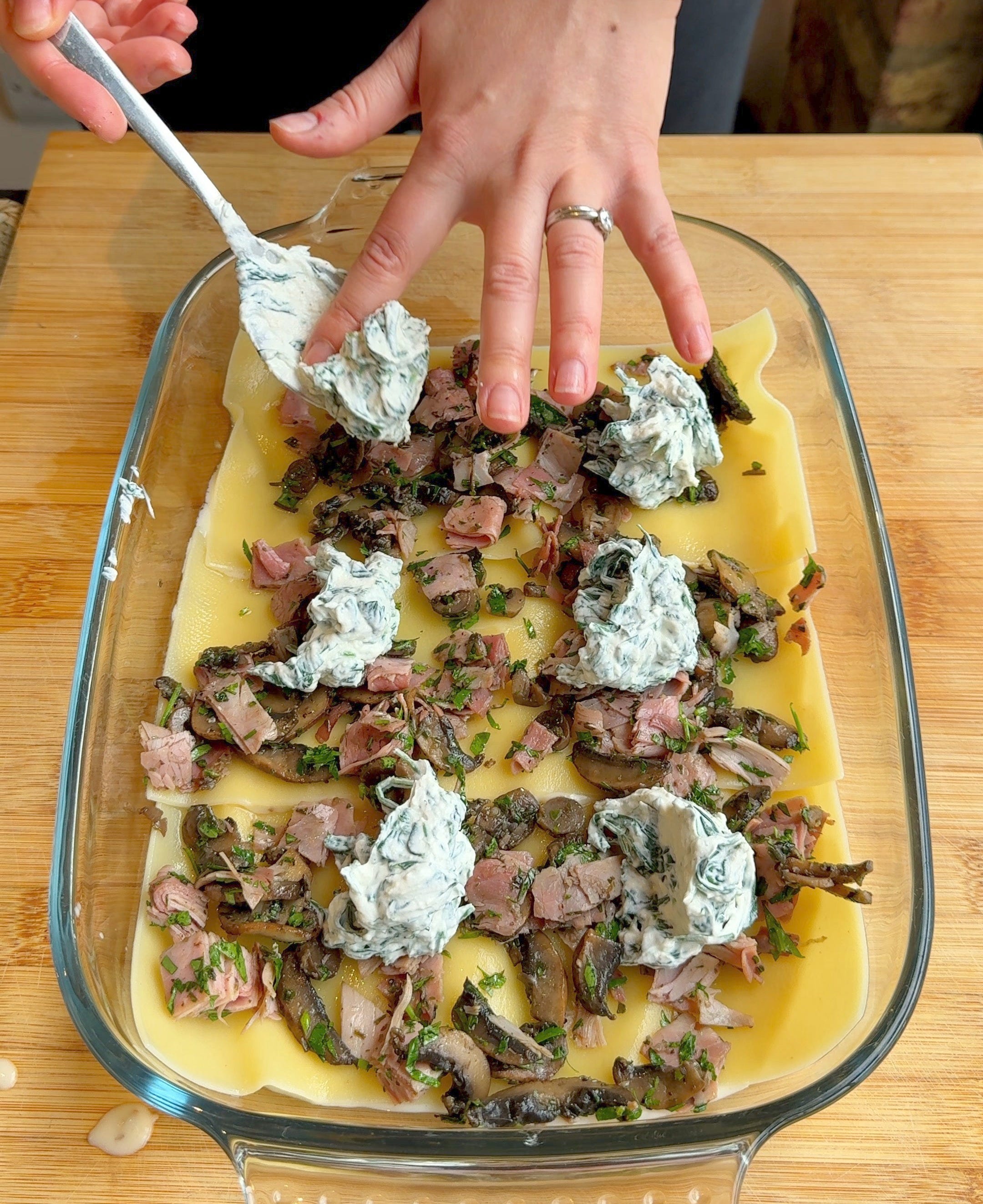 Ham, Cheddar & Mushroom Lasagne - Chef Anna Frazer