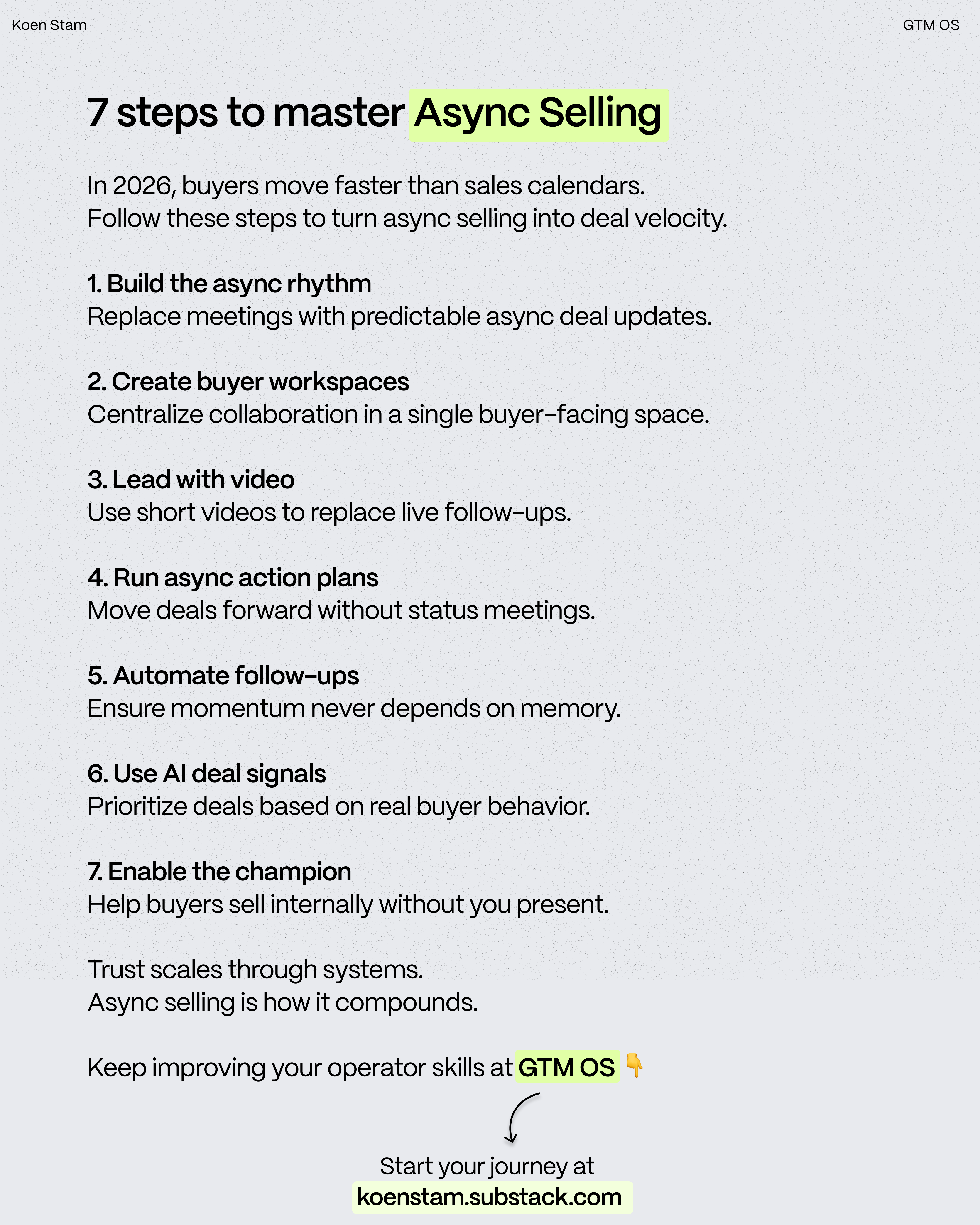 Week #51: The Async Selling GTM System - by Koen Stam