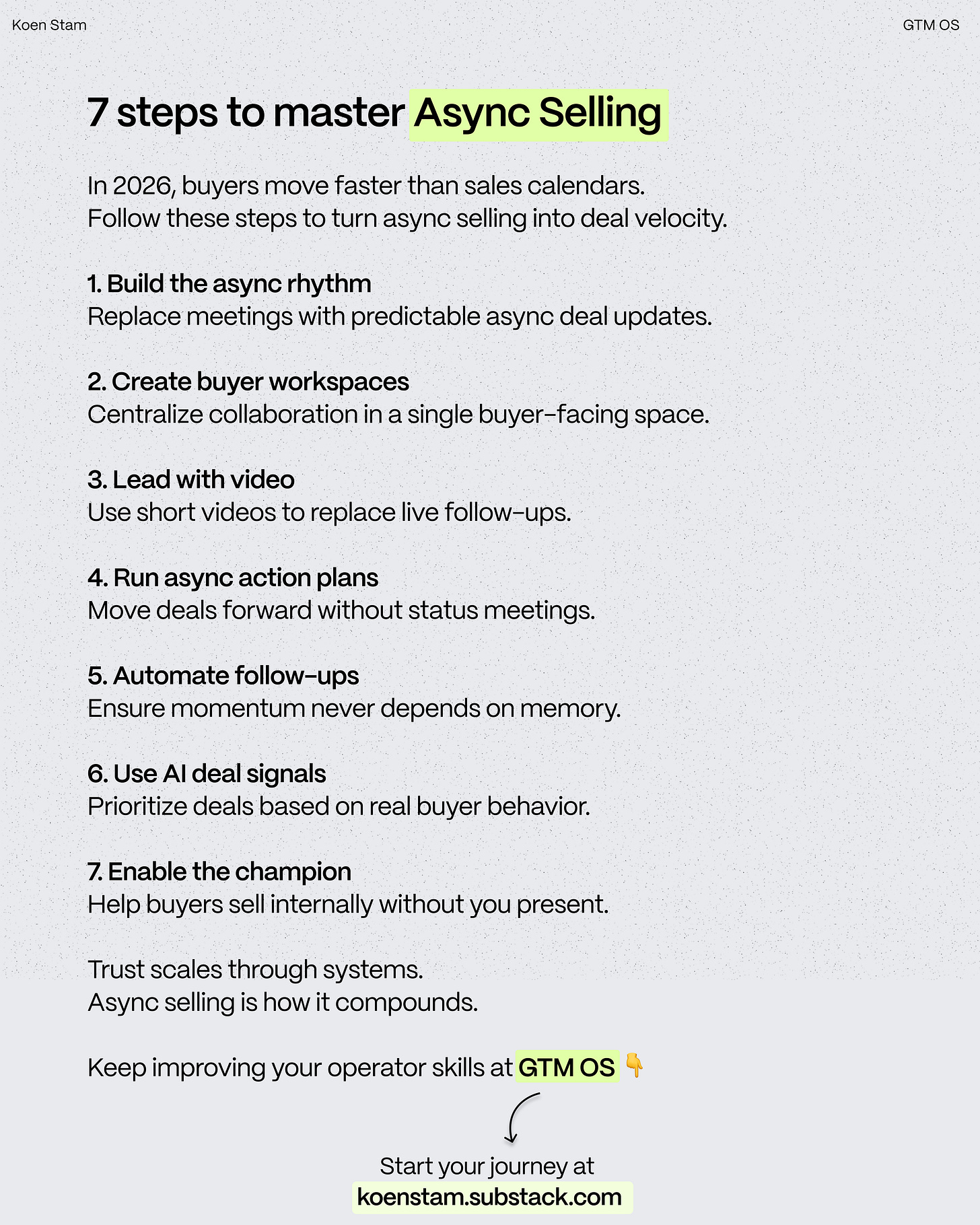 Week #51: The Async Selling GTM System - by Koen Stam