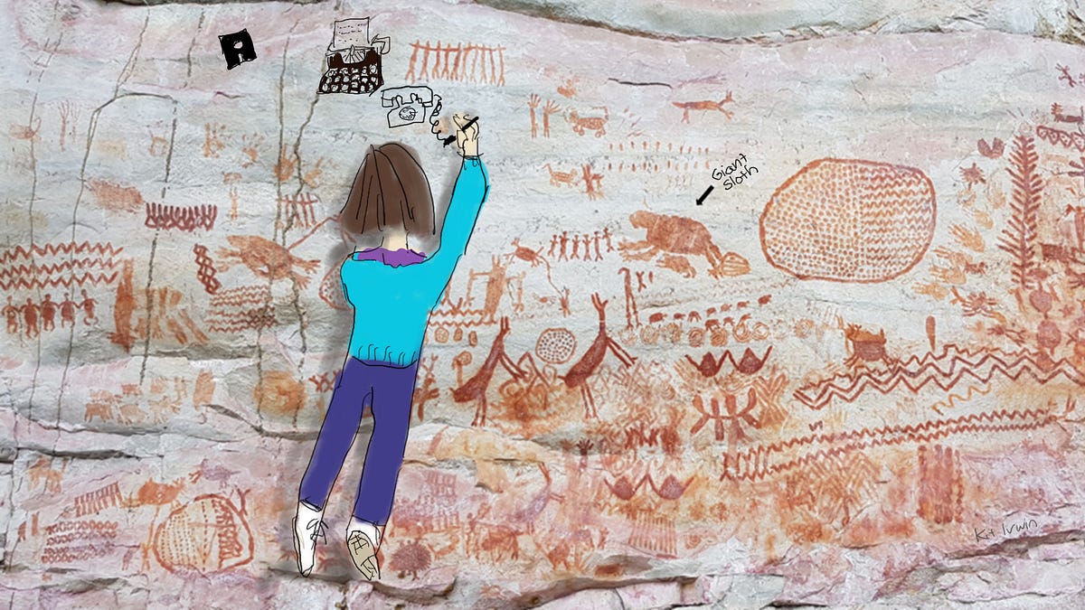 sid the sloth drawing cave