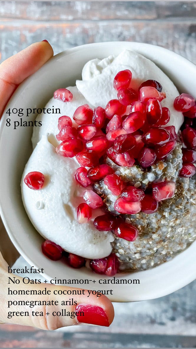 Beth Bollinger (@bethbollinger): "3 simple goals: 25-30g protein per meal, 30g+ fiber daily, 30 ...