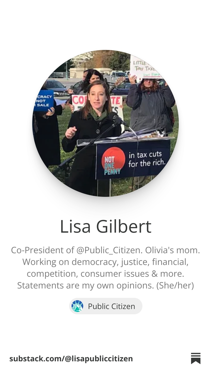 Lisa Gilbert | Substack