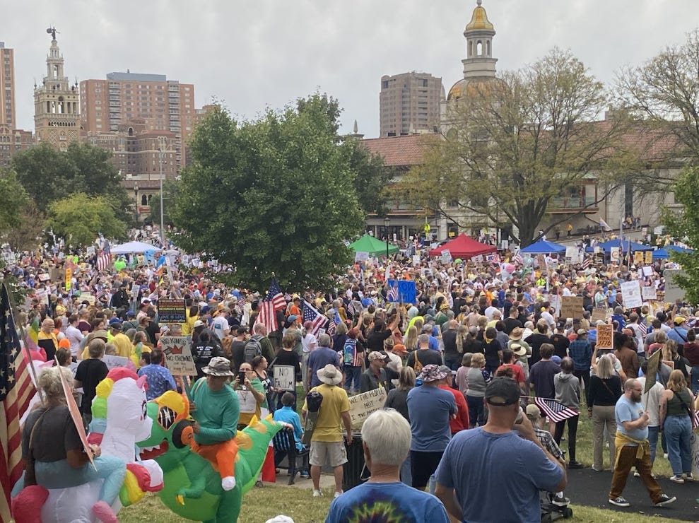 'No Kings' Day, October 18, 2025, Mill Creek Park, Kansas City, MO