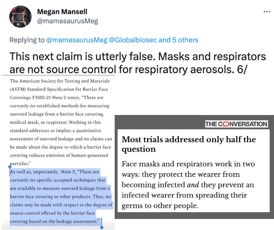 Actual mask expert Megan Mansell chimes in on the Cochrane mask review ...