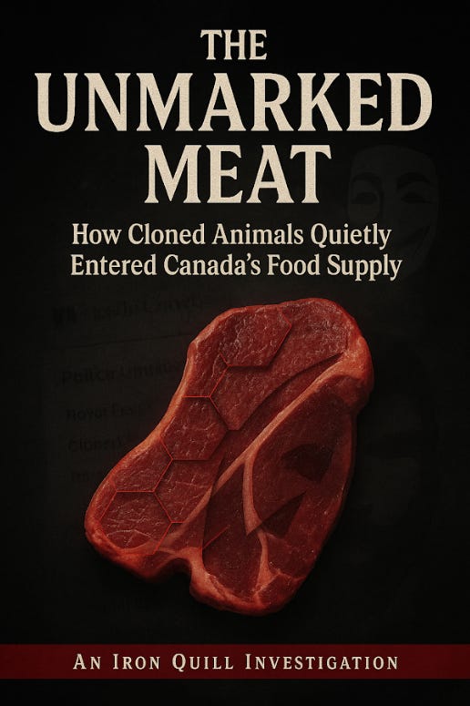 THE UNMARKED MEAT How Cloned Animals Quietly Entered Canada’s Food Supply
