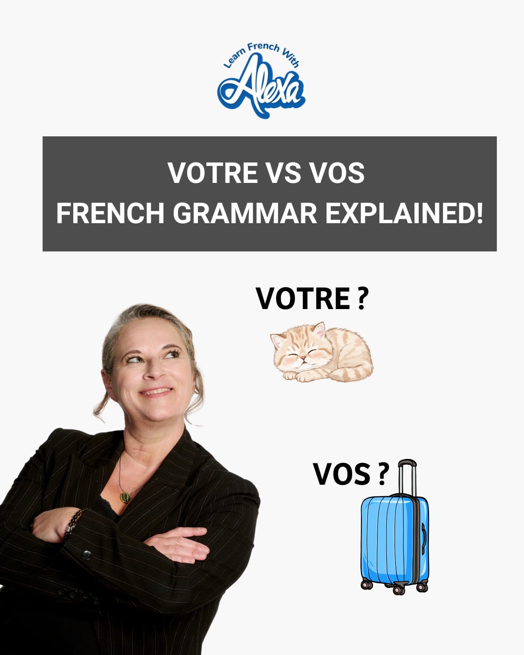 Quick French Lesson - Votre vs Vos w/audio guide