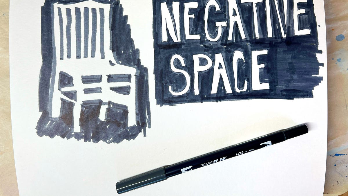 negative space drawing practice