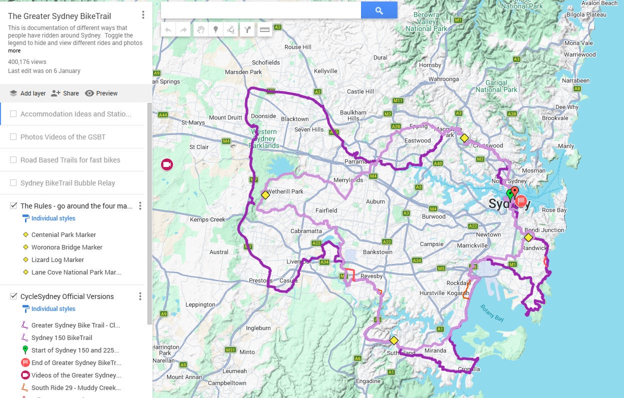 Greater Sydney Bike Trail (GSBT): The 150 and 220km Guides