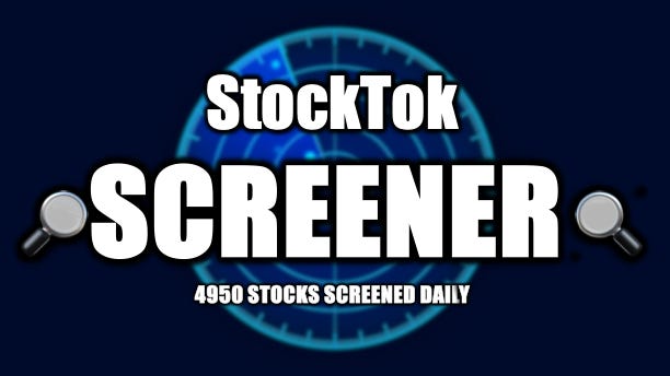 Stock Screener - Daily Update 🔎 - by StockTok 📈