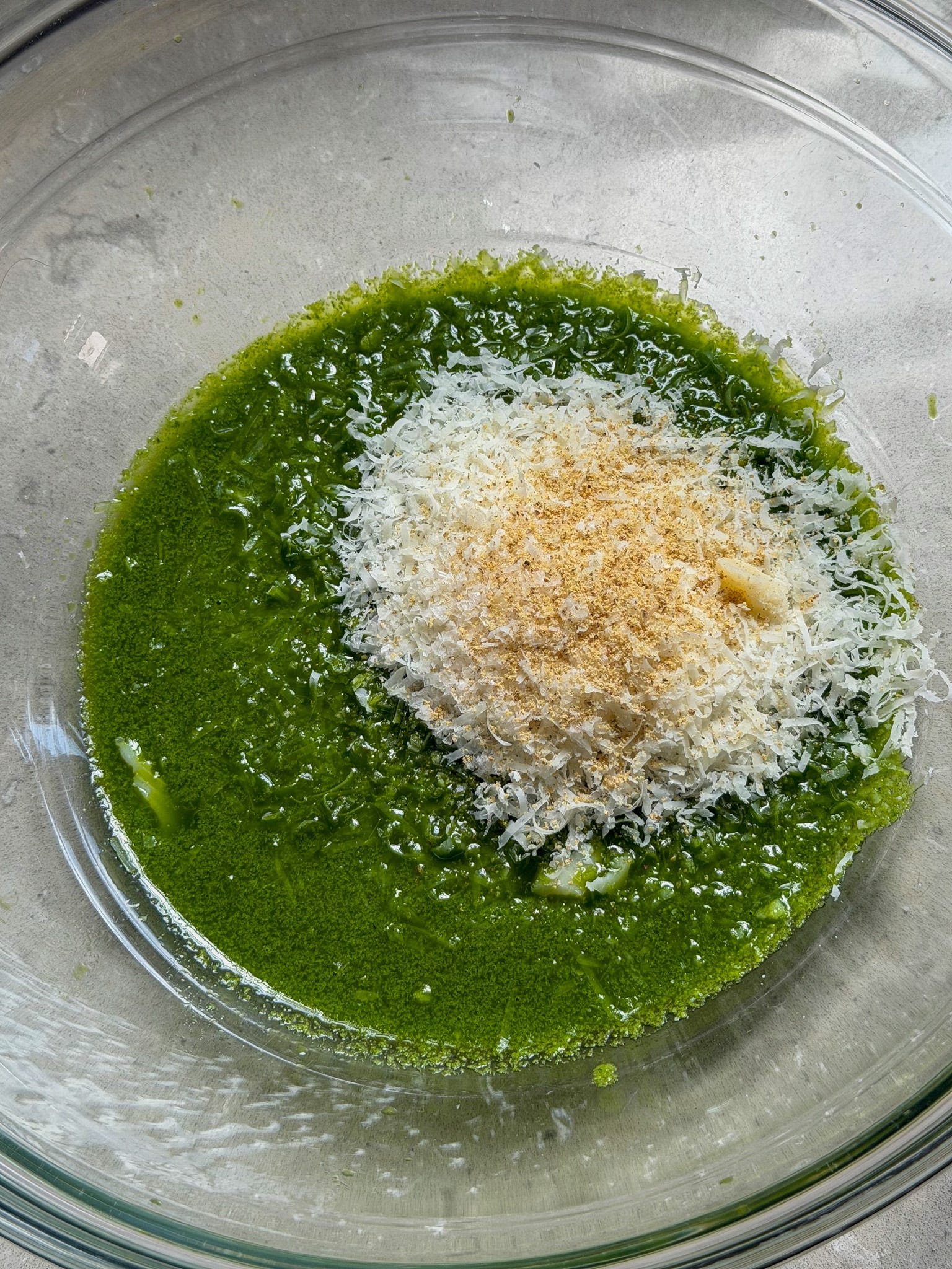 Recipe: Cold Crunchy Spring Veg Salad with Basil Parmesan Dressing