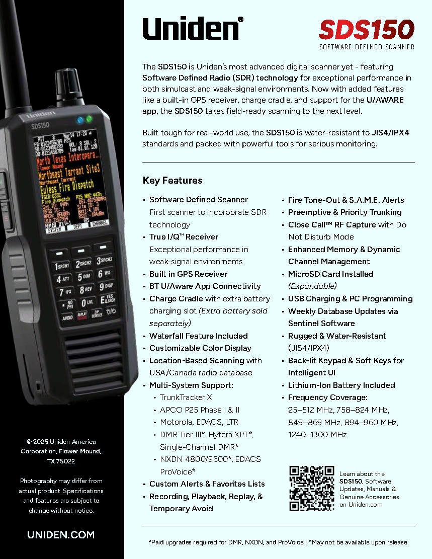 SCANNING: Uniden unveils SDS150 handheld scanner