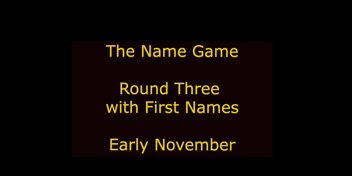 Video: The Name Game in November - by Randee Bergen