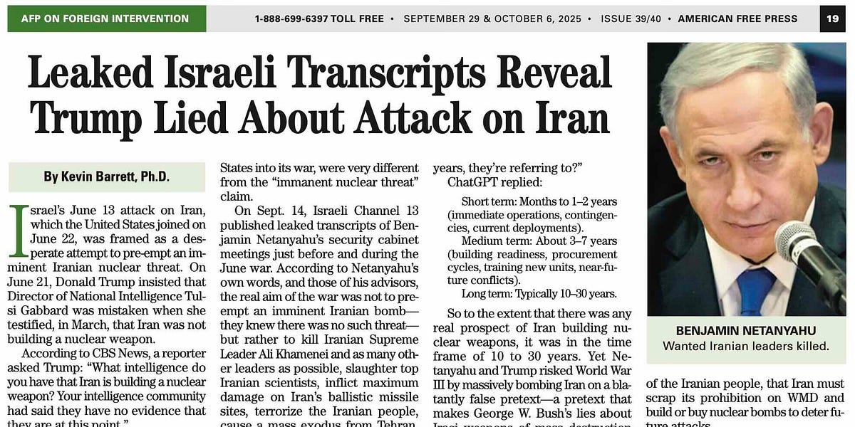 Leaked Israeli Transcripts Reveal Trump Lied About Attack on Iran