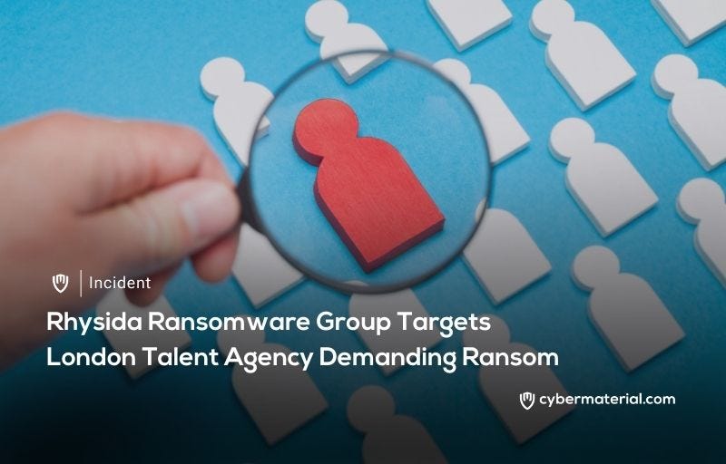 Rhysida Ransomware Hits London Talent Agency