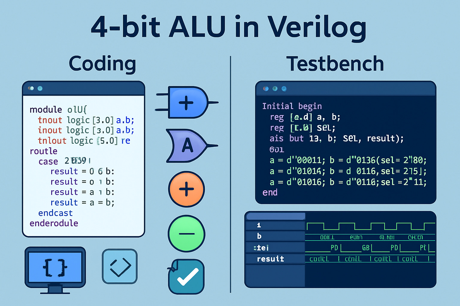 #21 - How to Build a 4-Bit ALU in Verilog (With Testbench)