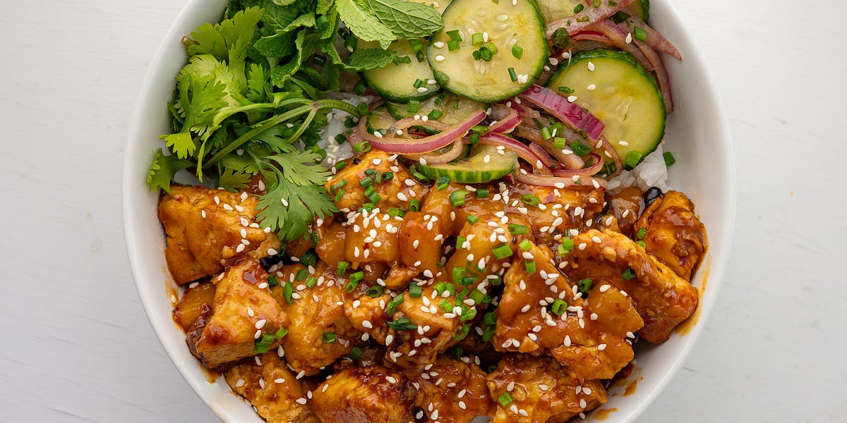 Sticky Orange Tofu Bowls and why I can't go to Title boxing