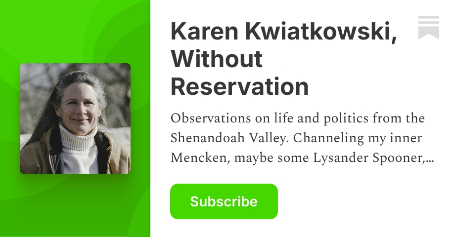 Karen Kwiatkowski, Without Reservation | Substack