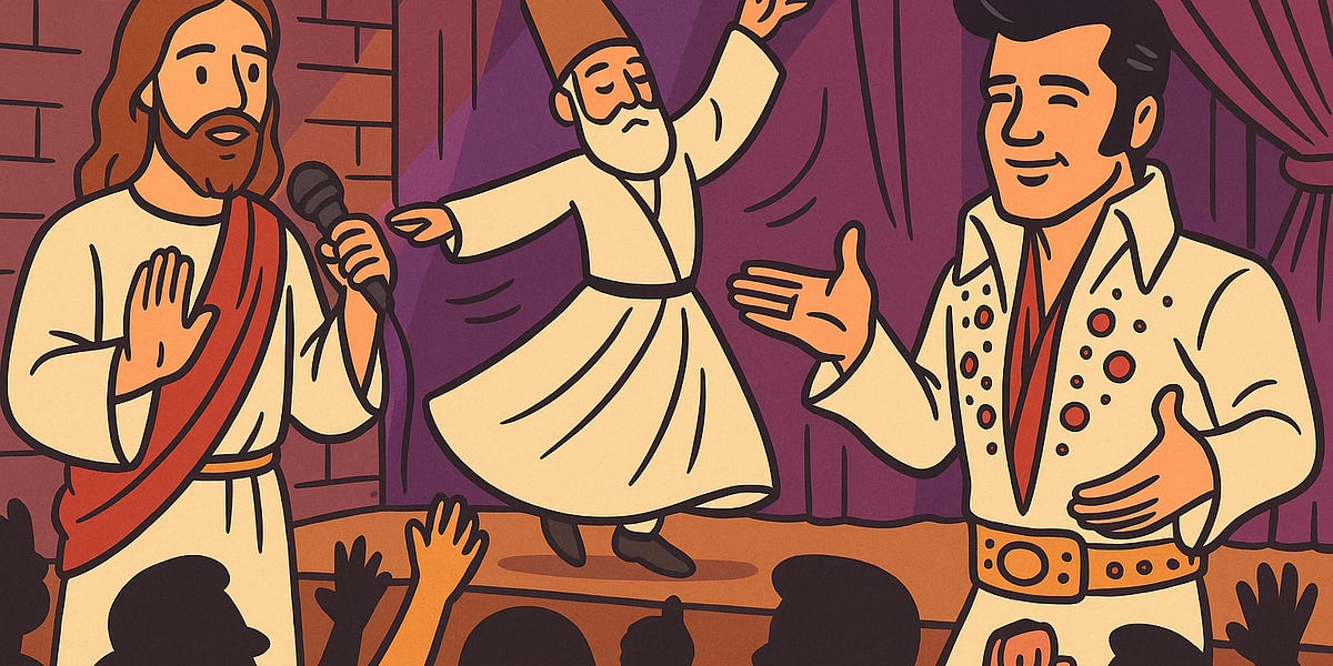 Jesus, Rumi, and Elvis Walk Into a Karaoke Bar