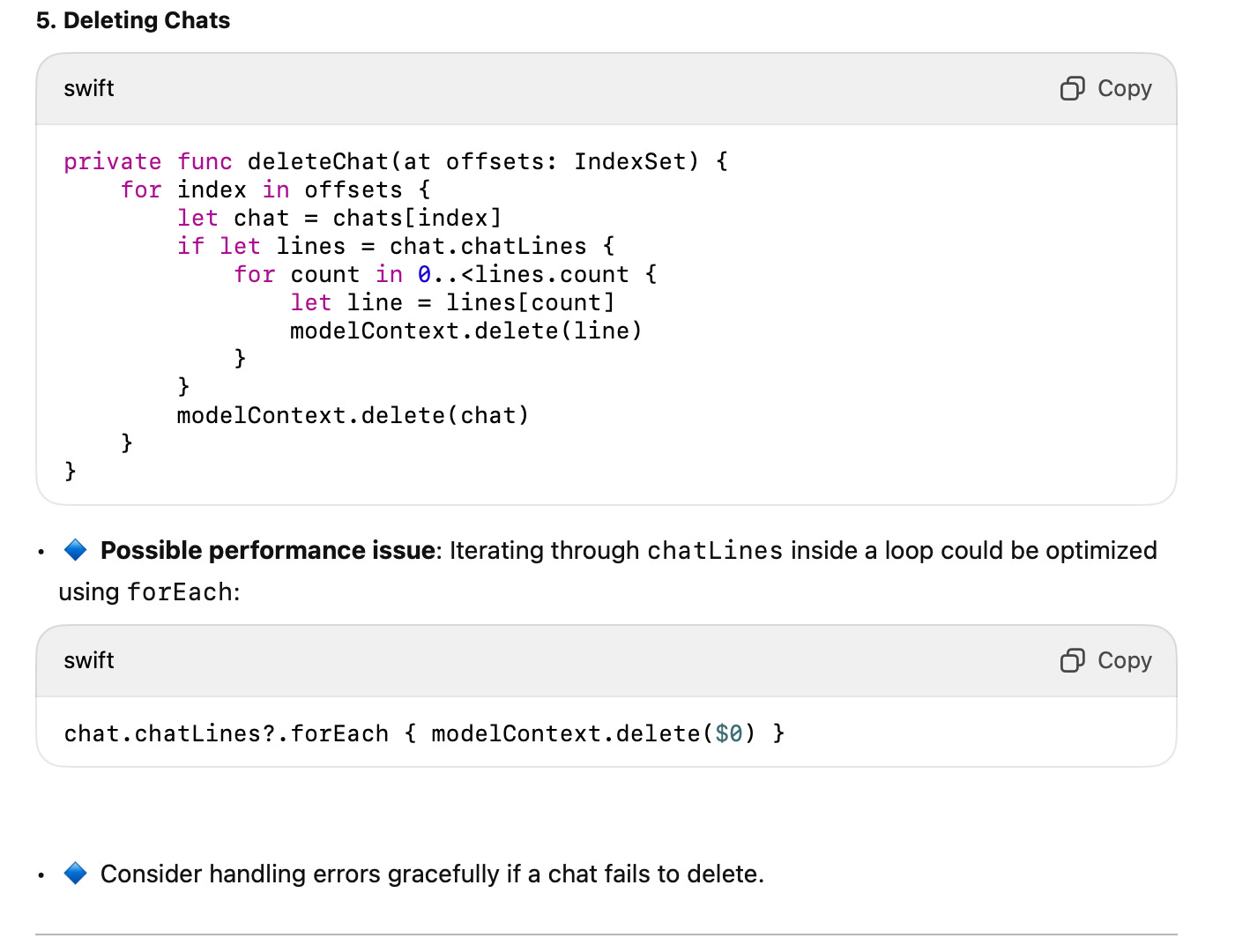 Using ChatGPT alongside Xcode