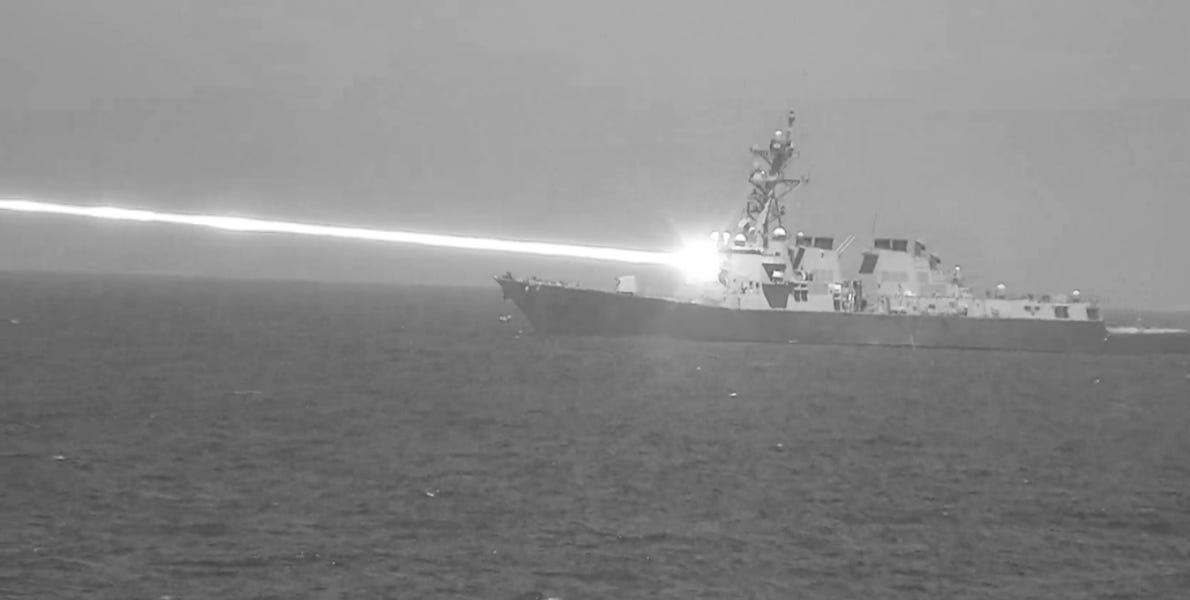 Pentagon Releases First Photo of Navy’s HELIOS Laser Weapon in Action