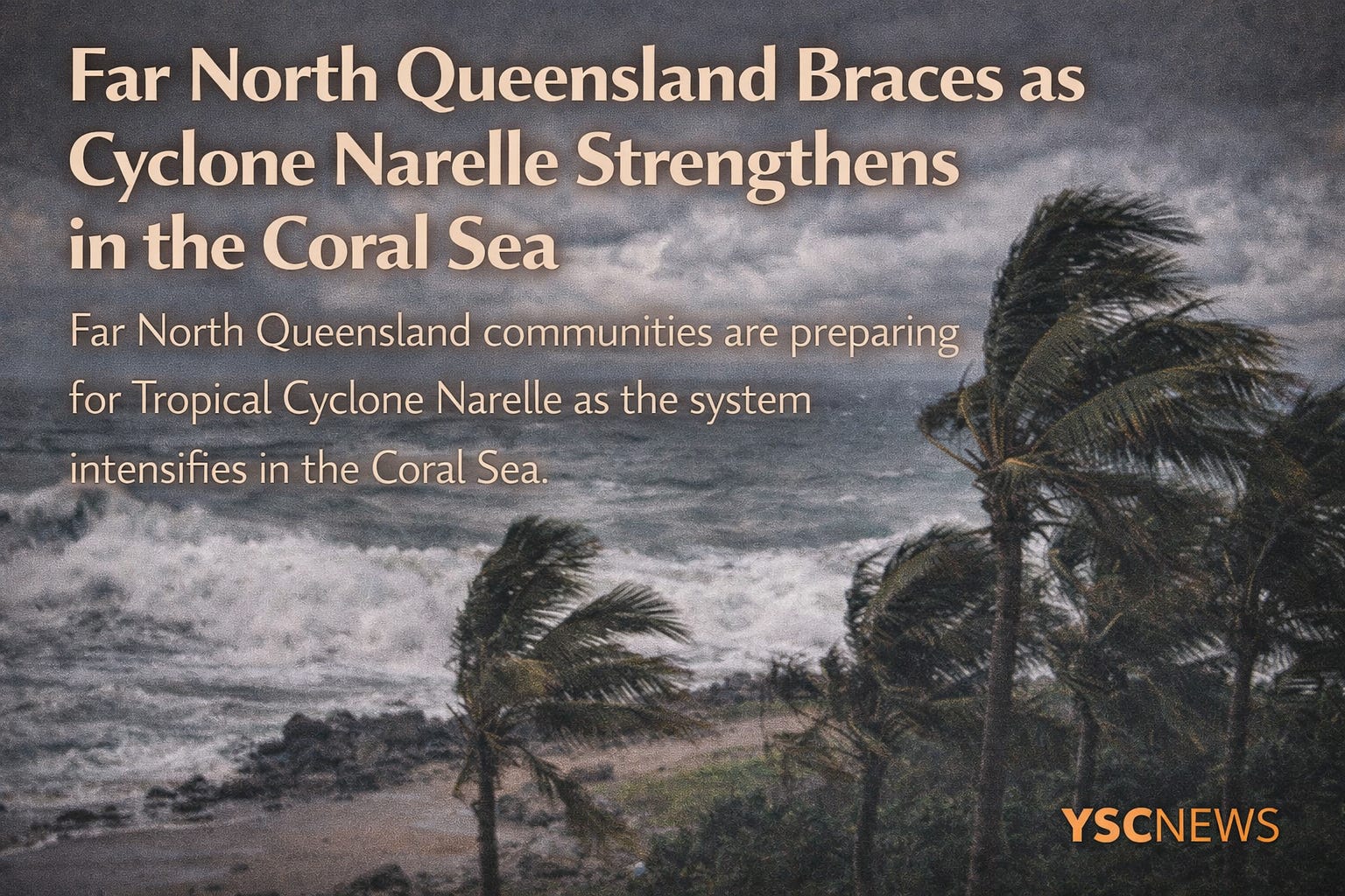 Far North Queensland Braces as Cyclone Narelle Strengthens in the Coral Sea