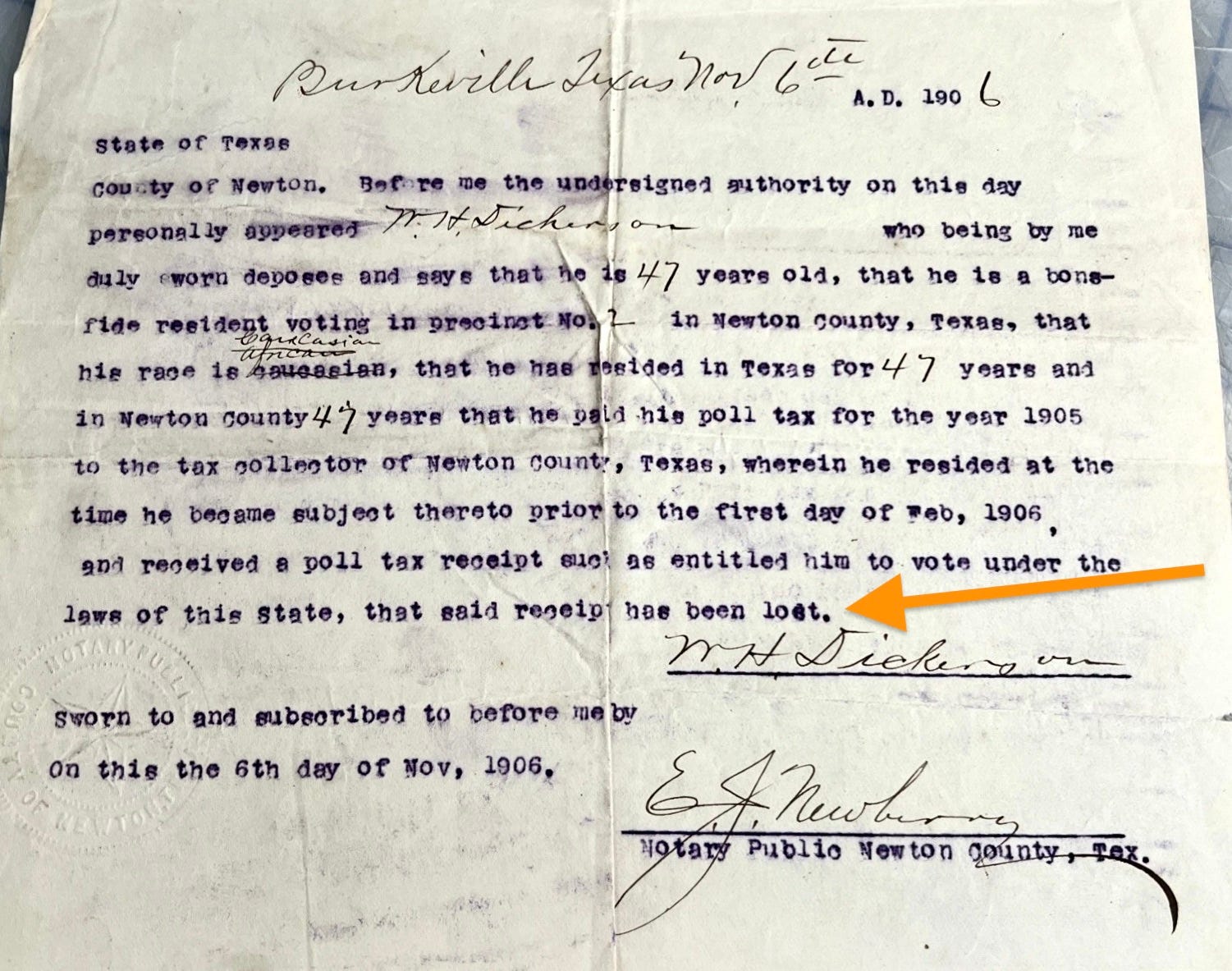 Poll Tax Receipts - by Paul Lukas