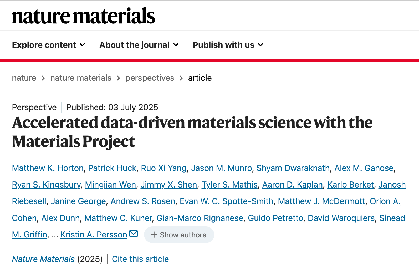 Accelerated data-driven materials science with the Materials Project