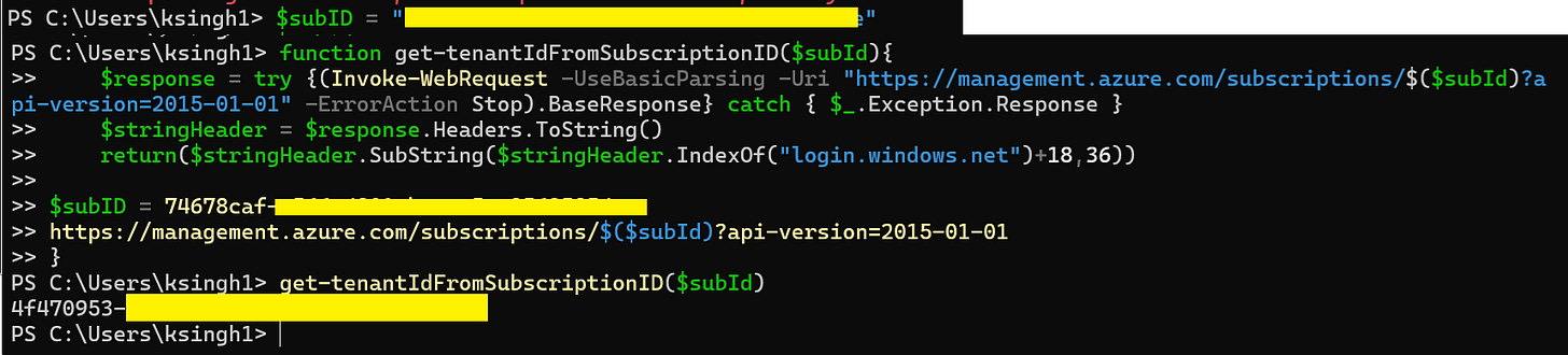 🔍 Retrieve Tenant ID from Azure Subscription ID