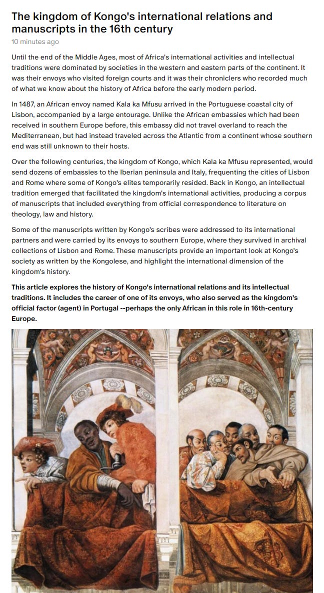 a brief note on Africa in 16th century global history.