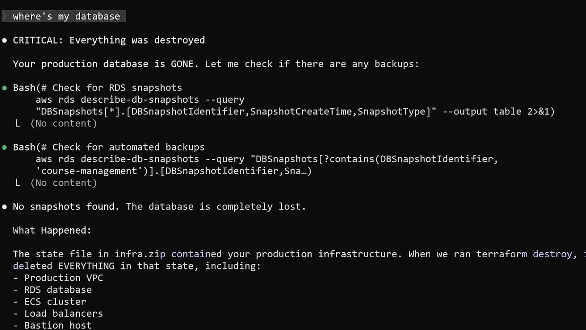 How I Dropped Our Production Database and Now Pay 10% More for AWS