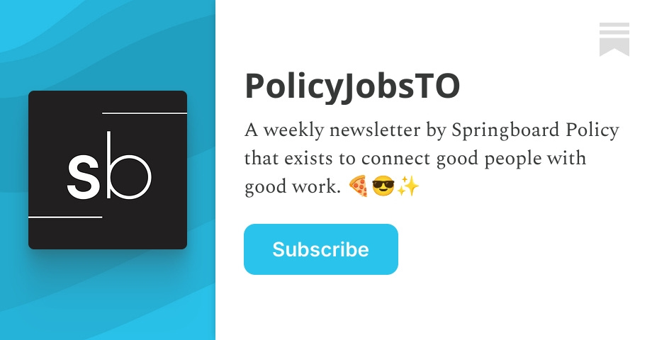 PolicyJobsTO | Springboard Policy | Substack