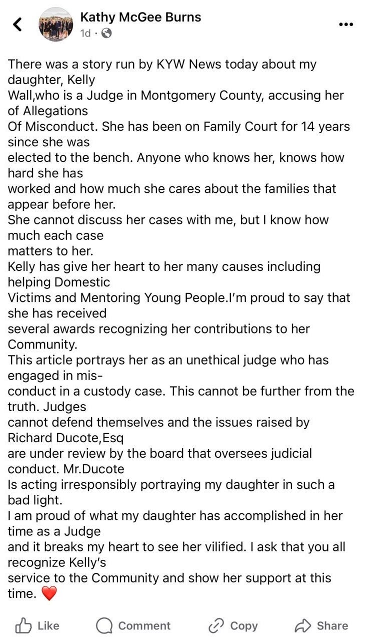 Judge Kelly Wall Accused of Silencing a Child Safety Advocate