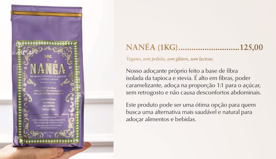 Nanéa: o adoçante que parece fibra, mas é igual açúcar