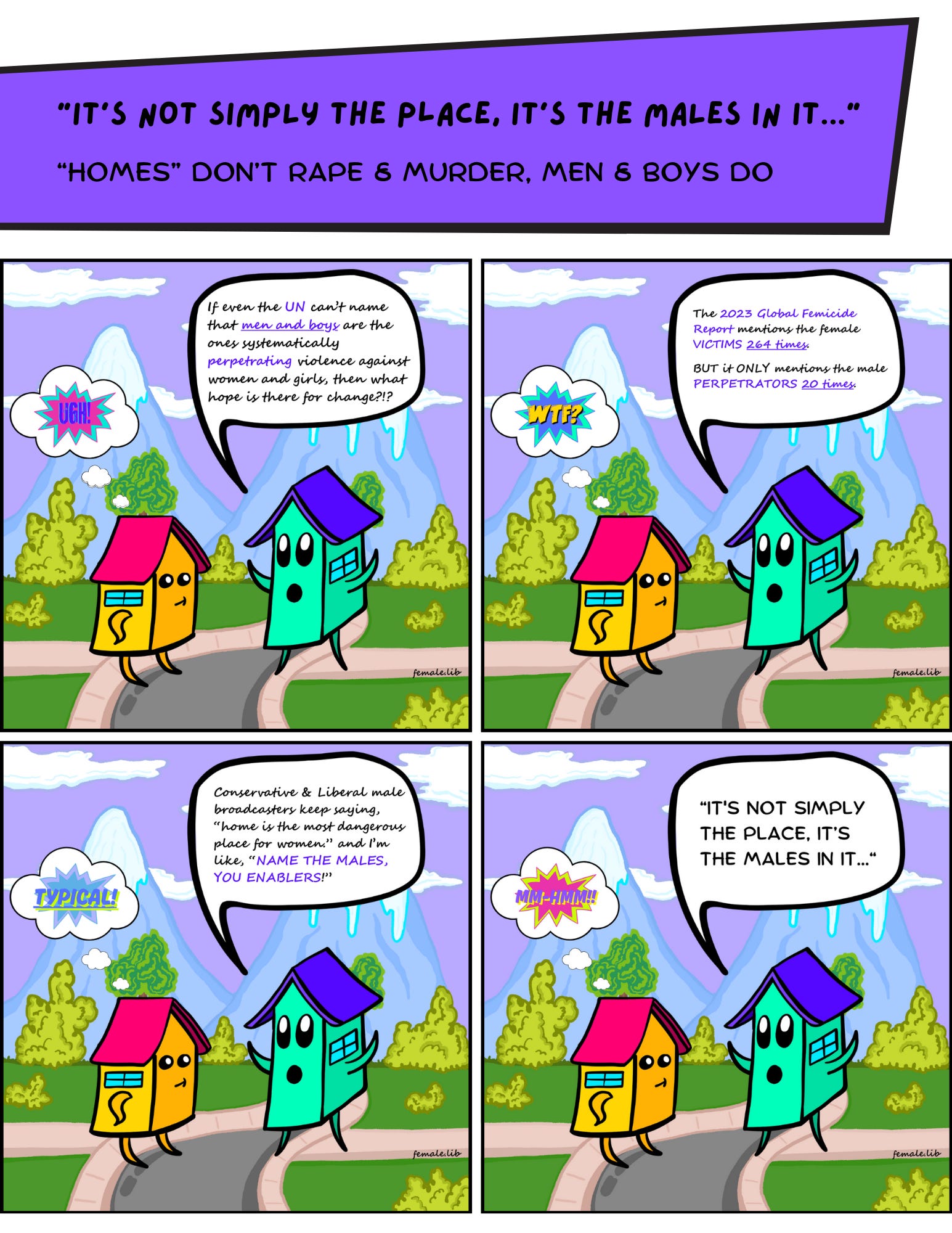 Original RadFem Art: Comic Strip: “It's not SIMPLY the place, it’s the ...