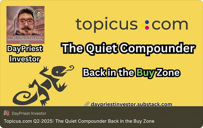 DayPriest Investor (@daypriestinvestor): "Topicus was down hard today ...