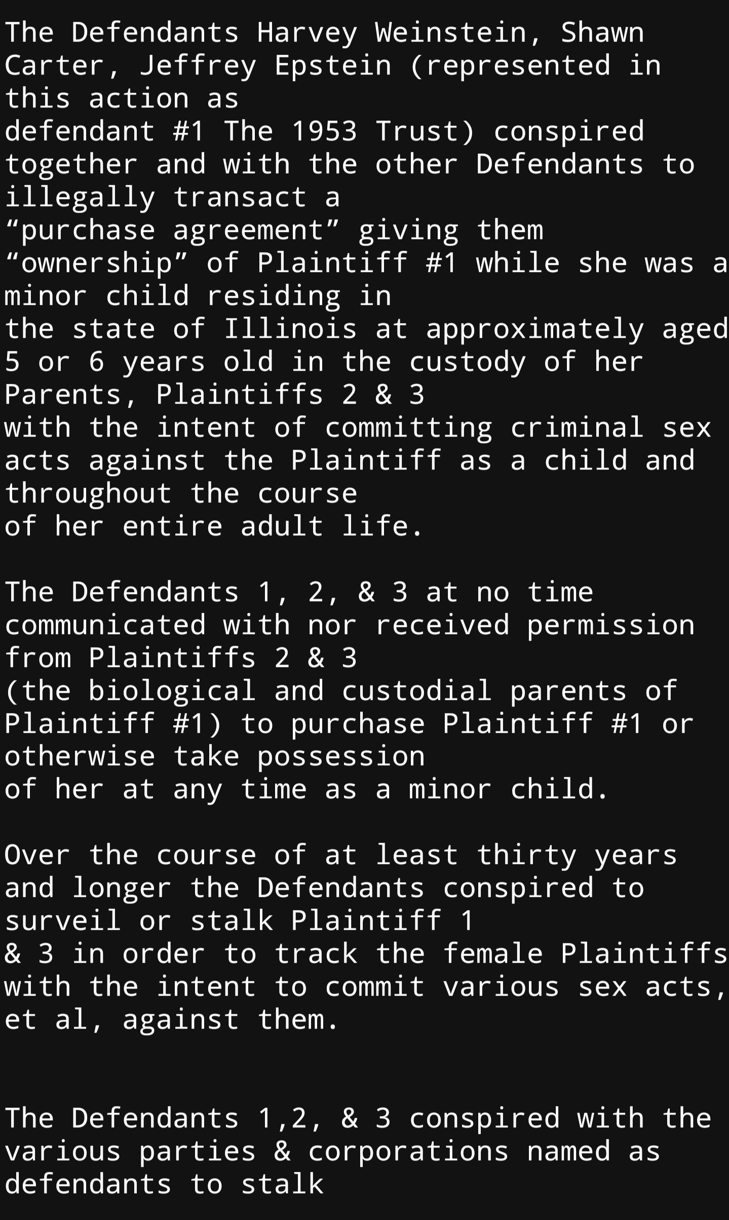 Latham v. Epstein, Weinstein, and Jay-Z: Allegations of Trafficking ...