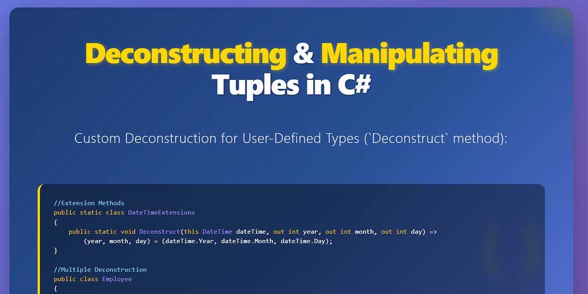 Deconstructing Tuples & Manipulating the Deconstruction in C#