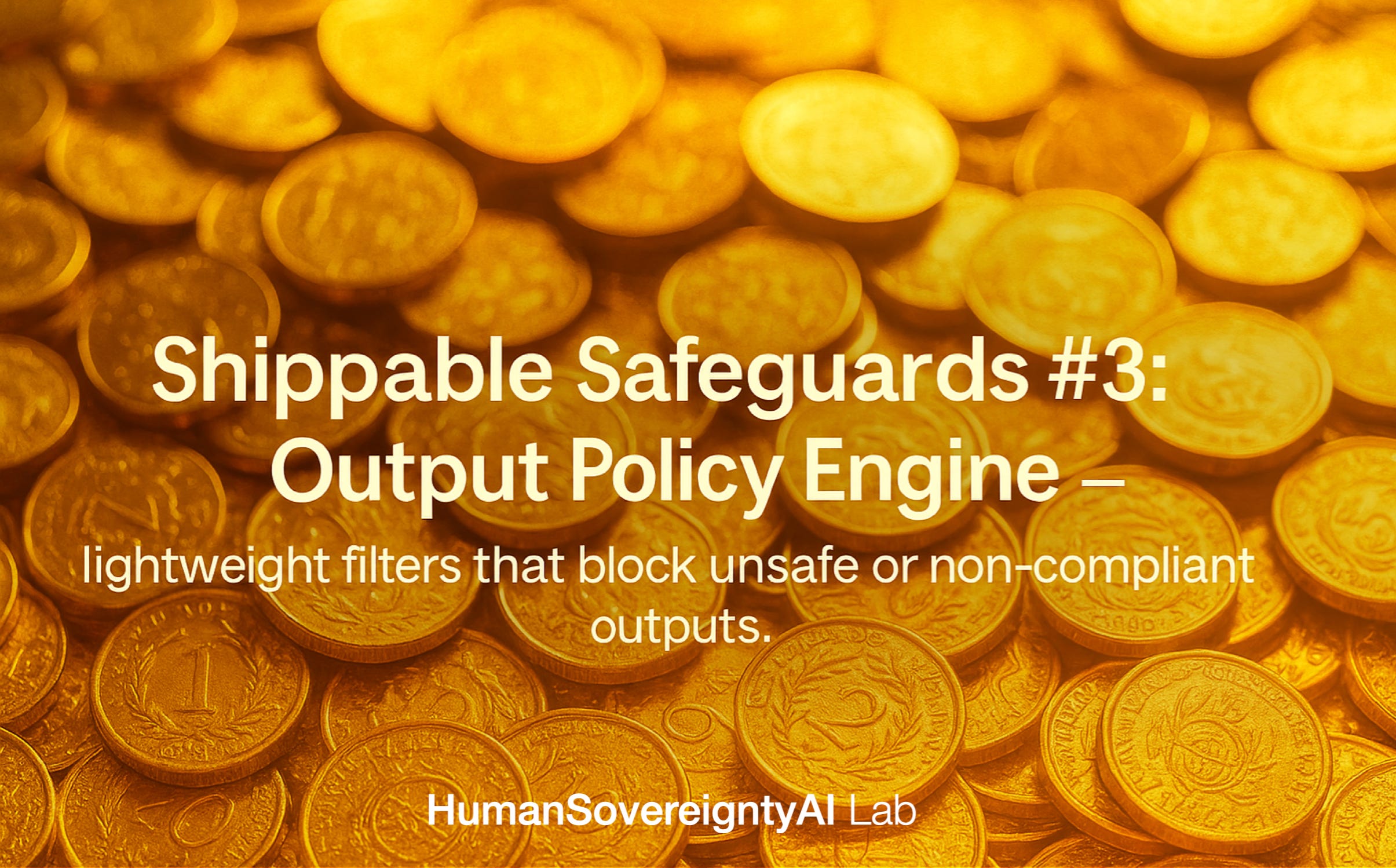 SME Shippable Safeguard #3: Output Policy Engine — Lightweight Filters for Safer AI