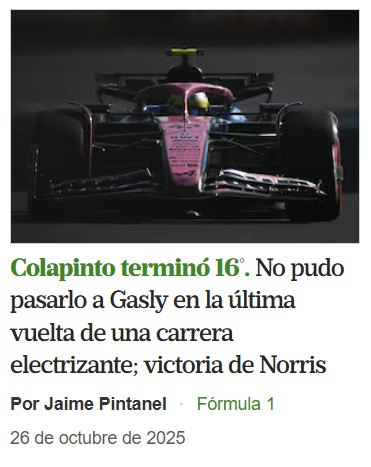 ¿Por qué hablar primero de Colapinto?