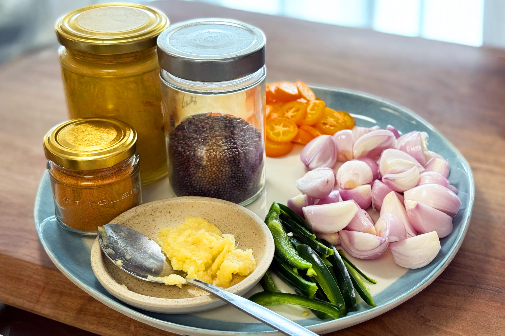 Sri-Lankan pickle that's good on everything and a Tangy Mushroom Curry